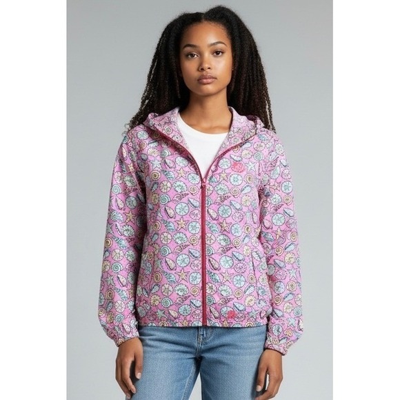 Simply Southern | Jackets & Coats | Simply Southern Pink Seashell Print ...